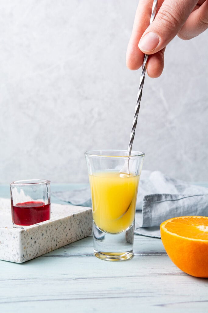 Tequila Sunrise Shot - Twist and Toast