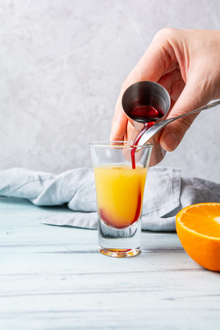 Tequila Sunrise Shot - Twist and Toast